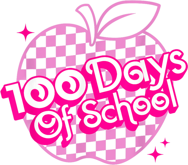 100 Days of School Apple Design Ready to Press | Heat Press Transfer