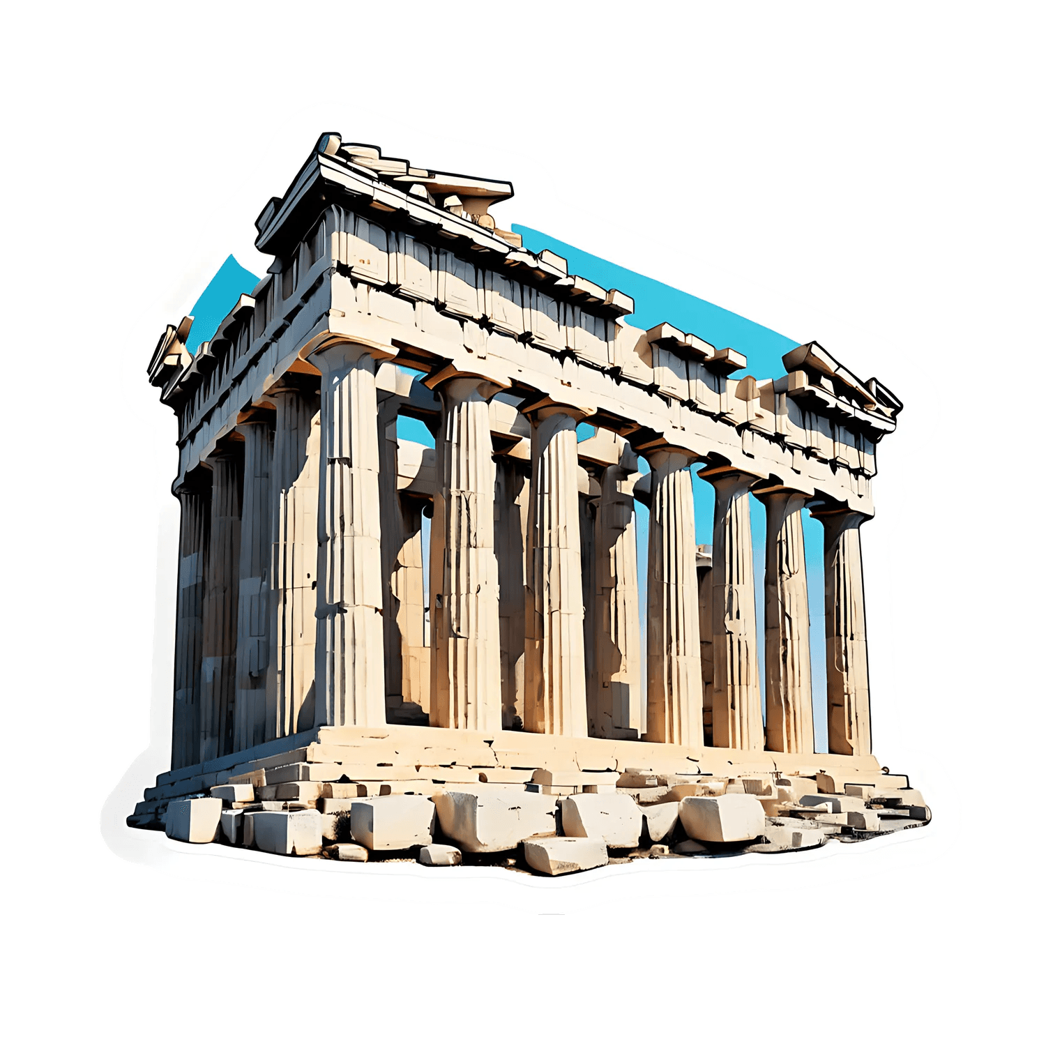 Parthenon Temple Sticker - UV DTF – Heat Press Transfer