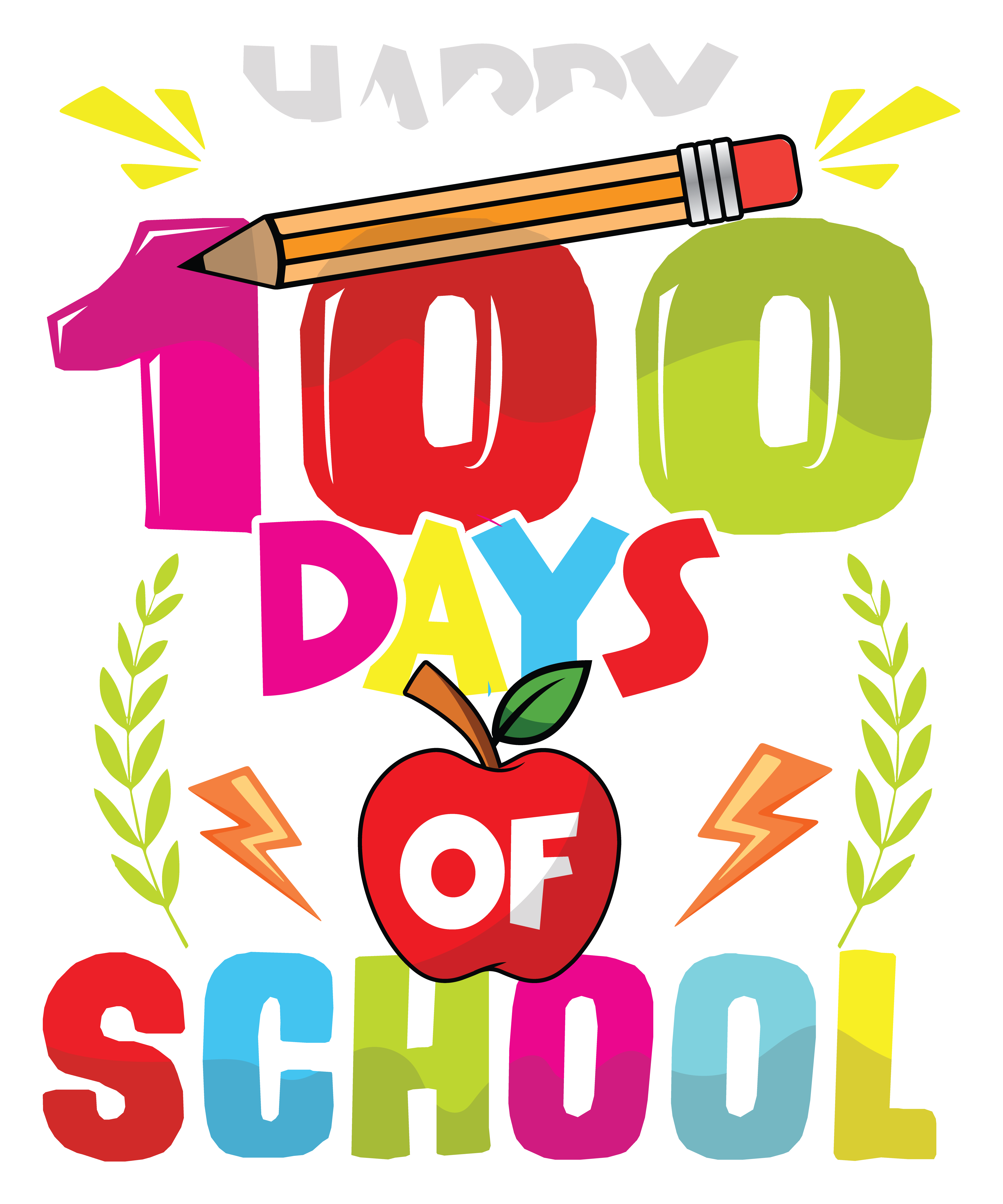 Happy 100 Days of School DTF-Ready Press (V5) | Heat Press Transfer