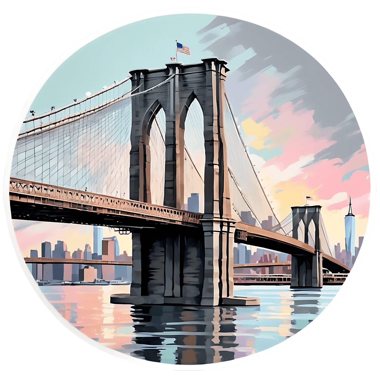 Brooklyn Bridge Artwork - Sticker – Heat Press Transfer