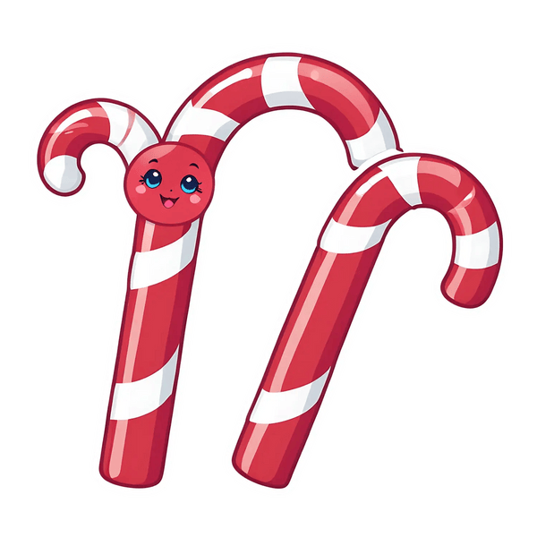 Candy Cane Smile - Sticker – Heat Press Transfer