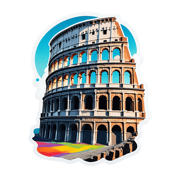 Colosseum Pride Sticker - UV DTF Rainbow Print – Heat Press Transfer