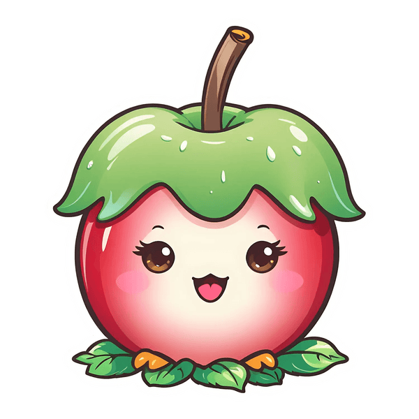 Cute Apple Cartoon - UV Sticker – Heat Press Transfer