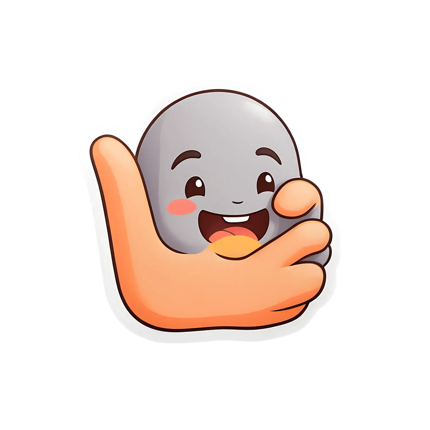 Cute Character Sticker - Hand Pointing Decal – Heat Press Transfer