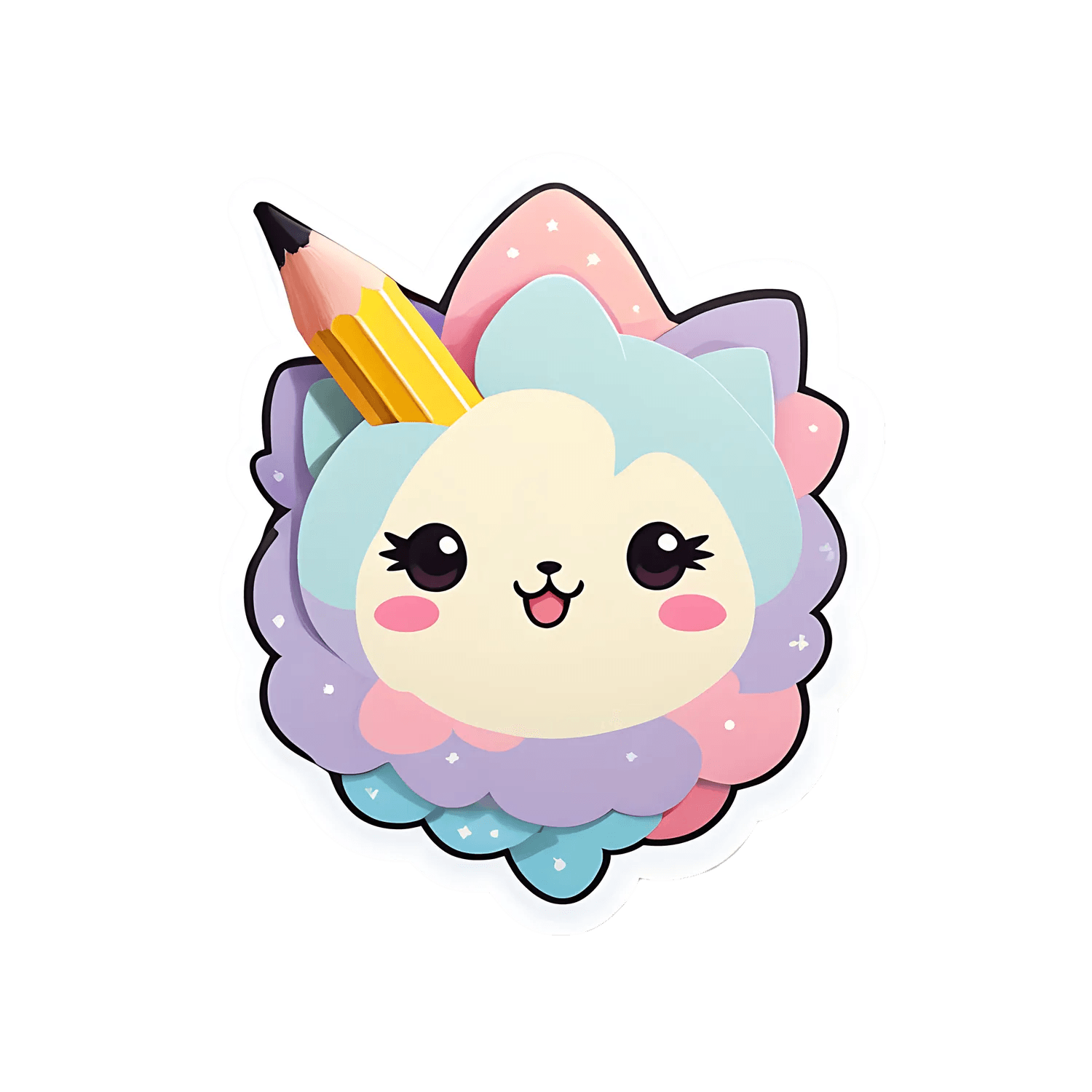 Cute Kawaii Pencil - Sticker – Heat Press Transfer
