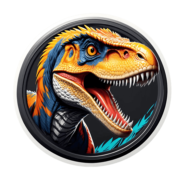 Dinosaur Decal - Colorful Raptor Sticker – Heat Press Transfer