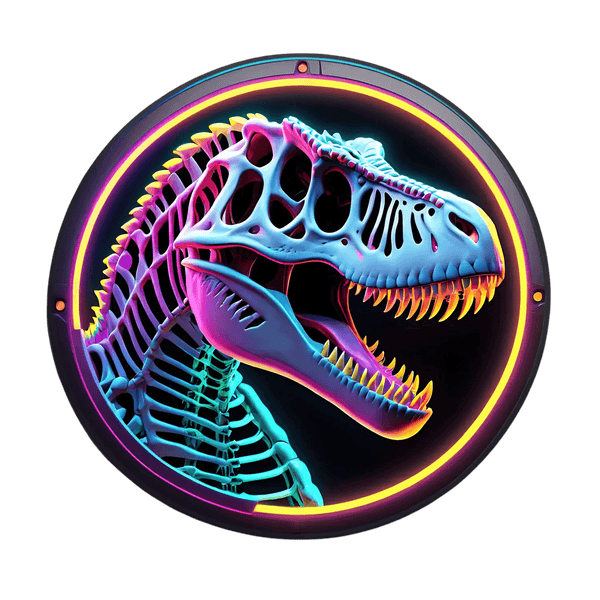 Dinosaur T-Rex Sticker - Neon Glow – Heat Press Transfer