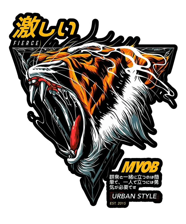 Fierce Tiger Print - DTF Ready to Press – Heat Press Transfer