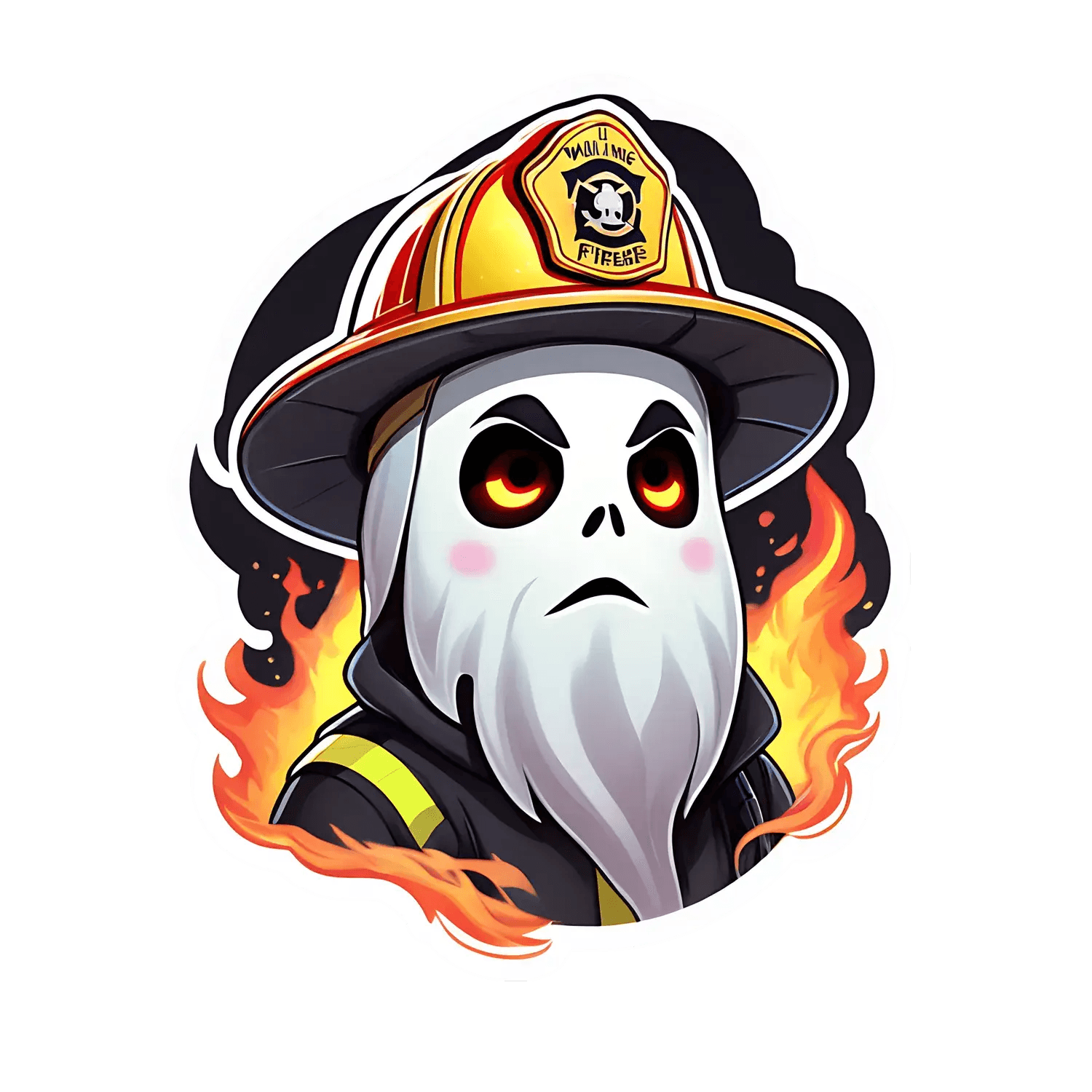 Firefighter Ghost - Sticker – Heat Press Transfer