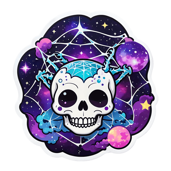 Galactic Skull Sticker - Celestial Aesthetic – Heat Press Transfer