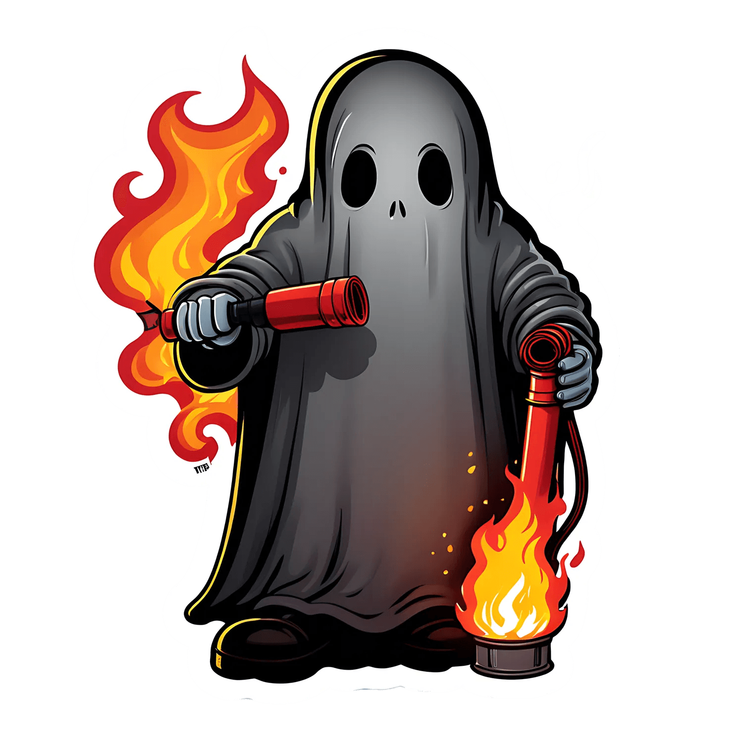 Ghost Firefighter Sticker - UV DTF Design – Heat Press Transfer