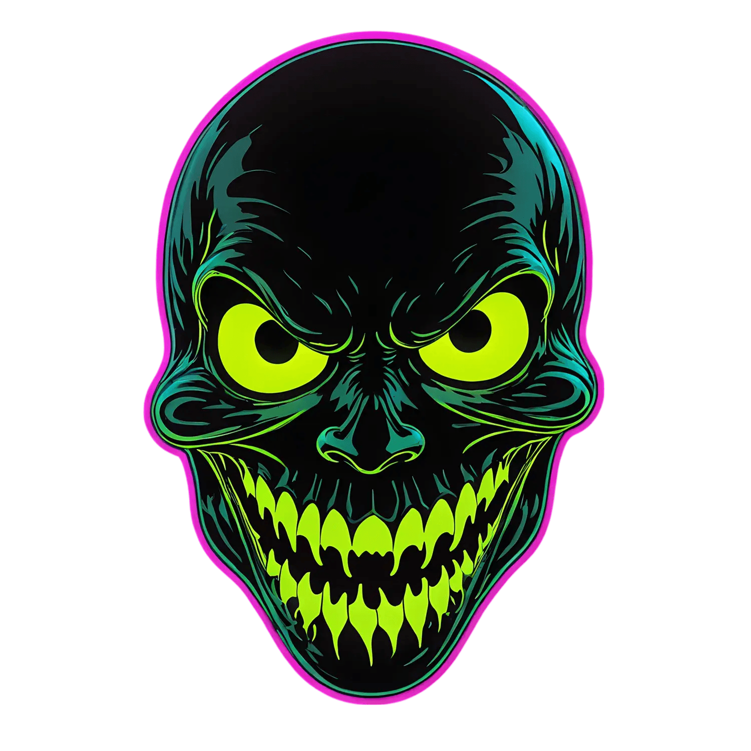Glowing Demon Skull - Sticker – Heat Press Transfer