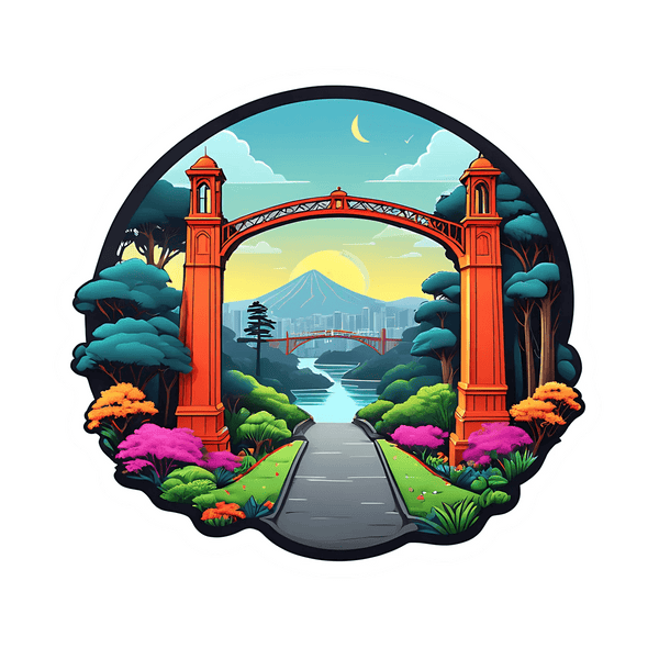 Golden Gate Bridge Sticker - Vibrant Scenic Decor – Heat Press Transfer