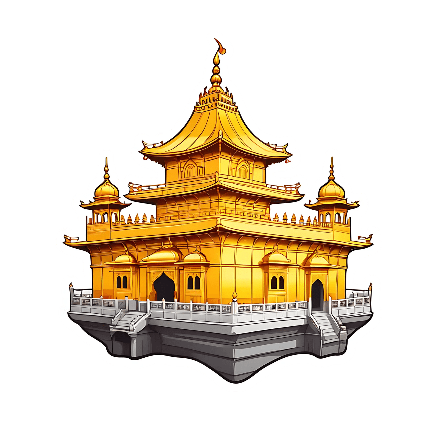 Golden Temple Sticker - UV Premium – Heat Press Transfer