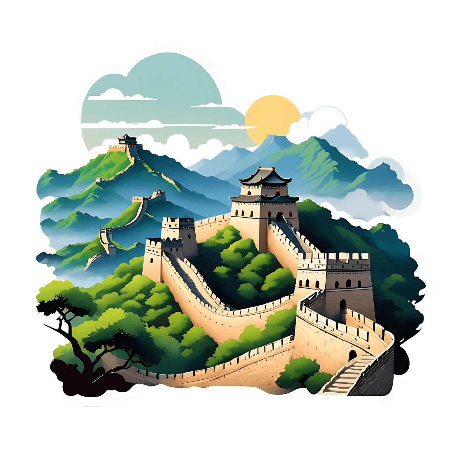 Great Wall Scene - UV Sticker – Heat Press Transfer