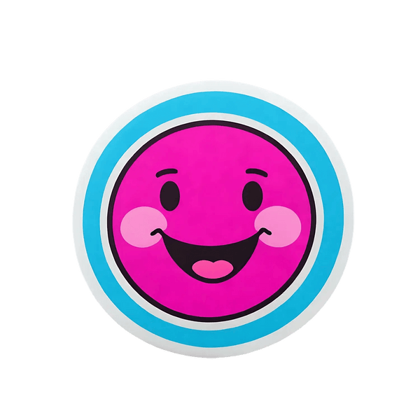 Happy Face Sticker - UV DTF Round Smiley – Heat Press Transfer