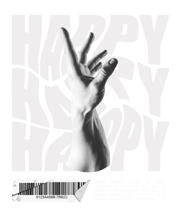 Happy Hand Pose - DTF Ready to Press – Heat Press Transfer