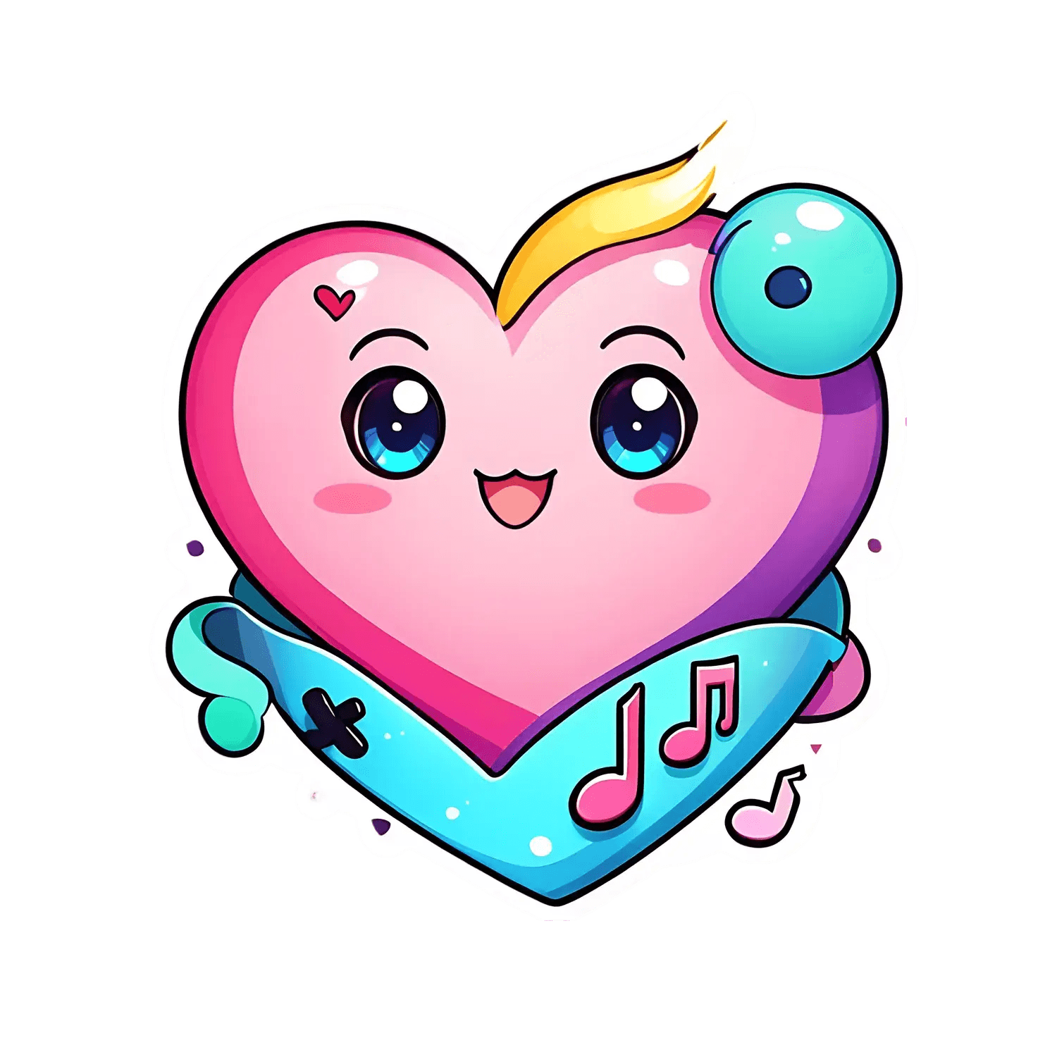 Heart Emoji Sticker - Cute UV DTF – Heat Press Transfer