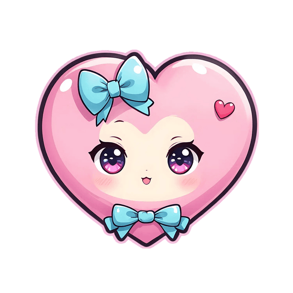Kawaii Heart - Cute Sticker – Heat Press Transfer