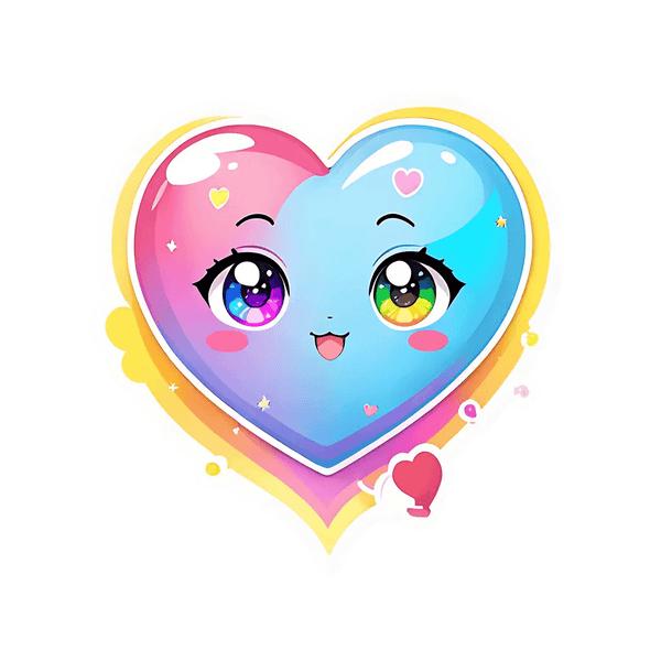 Kawaii Heart - UV DTF Sticker – Heat Press Transfer