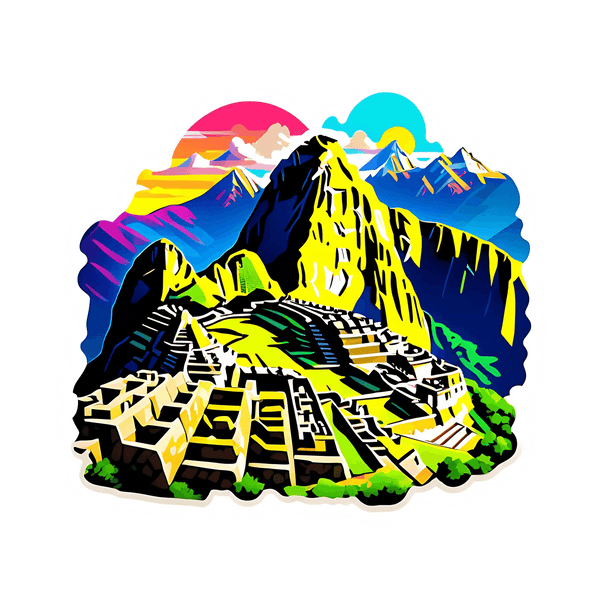 Machu Picchu Sticker - Vibrant Nature Scene – Heat Press Transfer