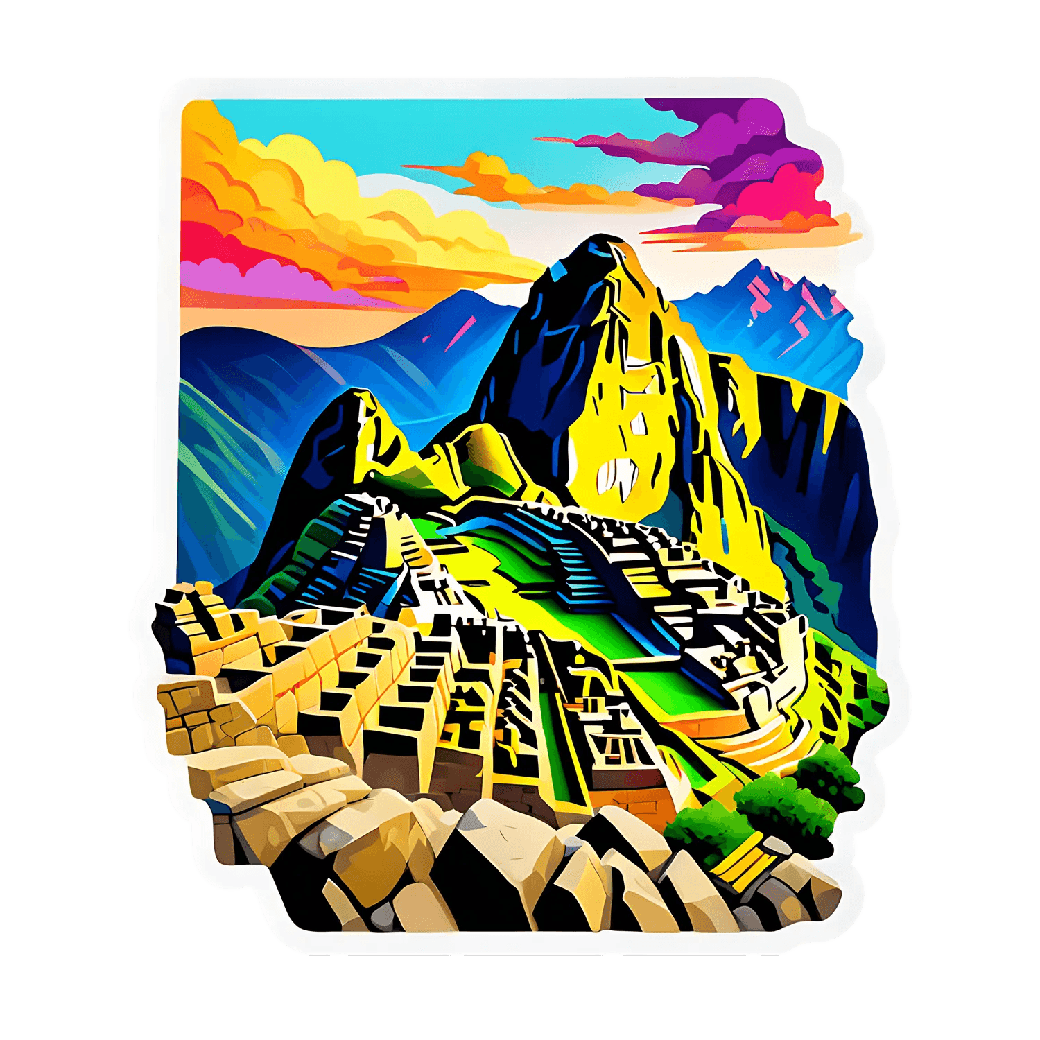 Machu Picchu Sunrise - Sticker – Heat Press Transfer
