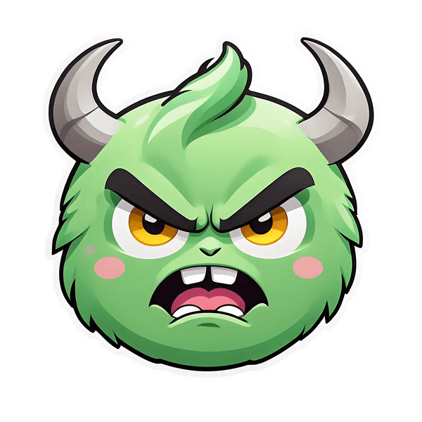 Monster Face Sticker - Cool Green Design – Heat Press Transfer