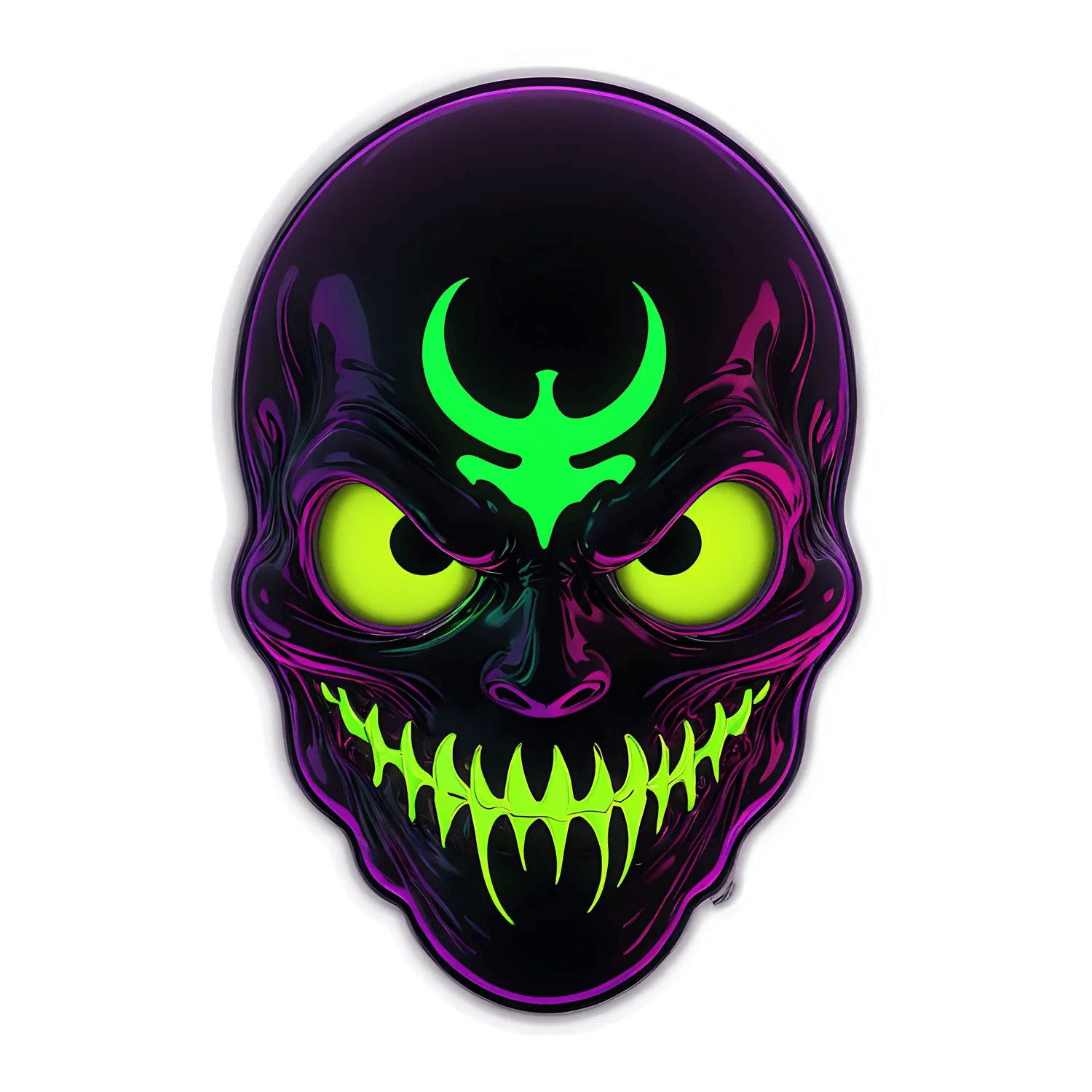 Neon Green Skull - UV DTF Sticker – Heat Press Transfer