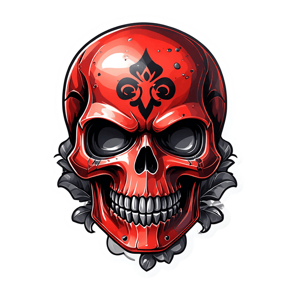 Red Skull Emblem - Sticker – Heat Press Transfer