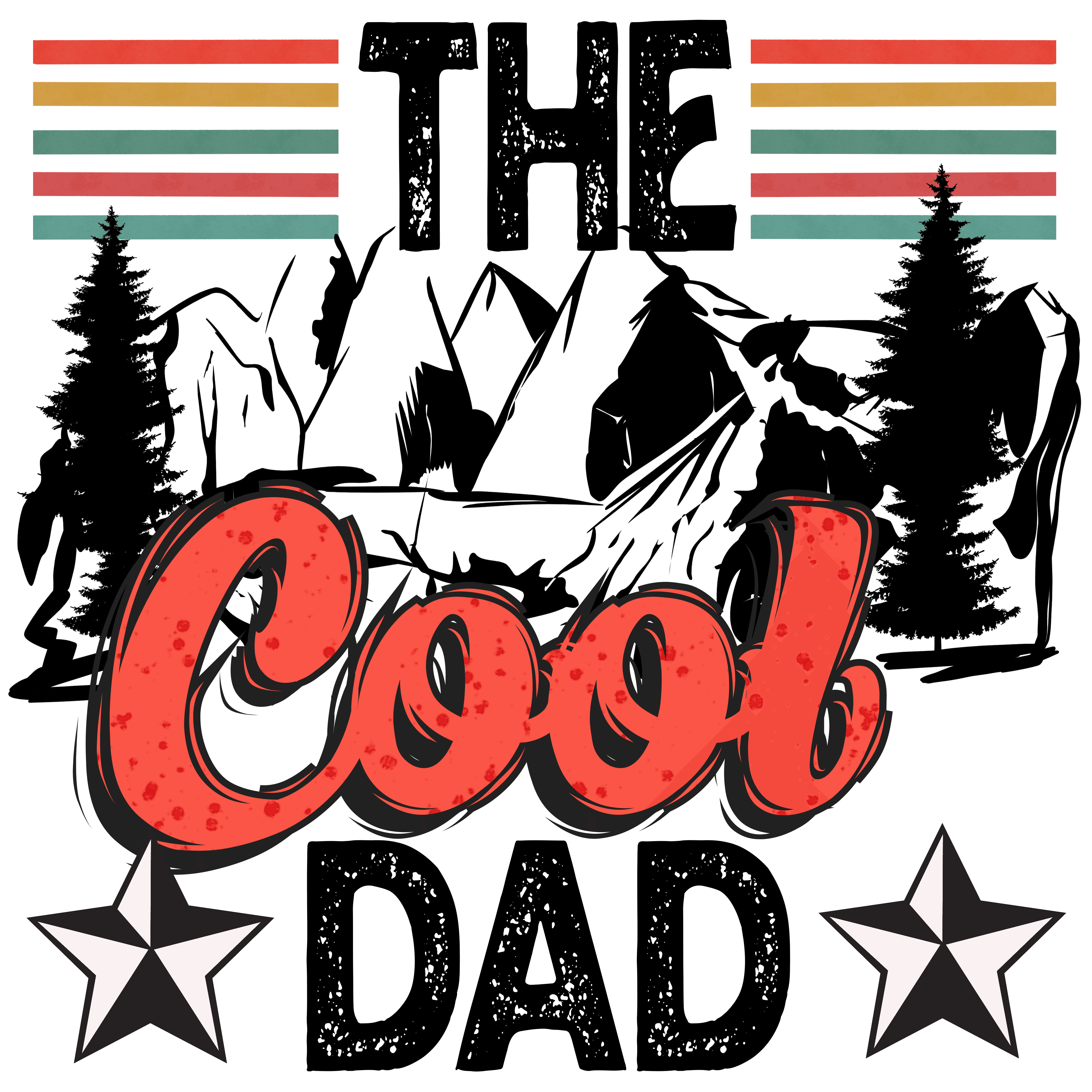 Retro The Cool Dad Design - DTF Ready To Press – Heat Press Transfer