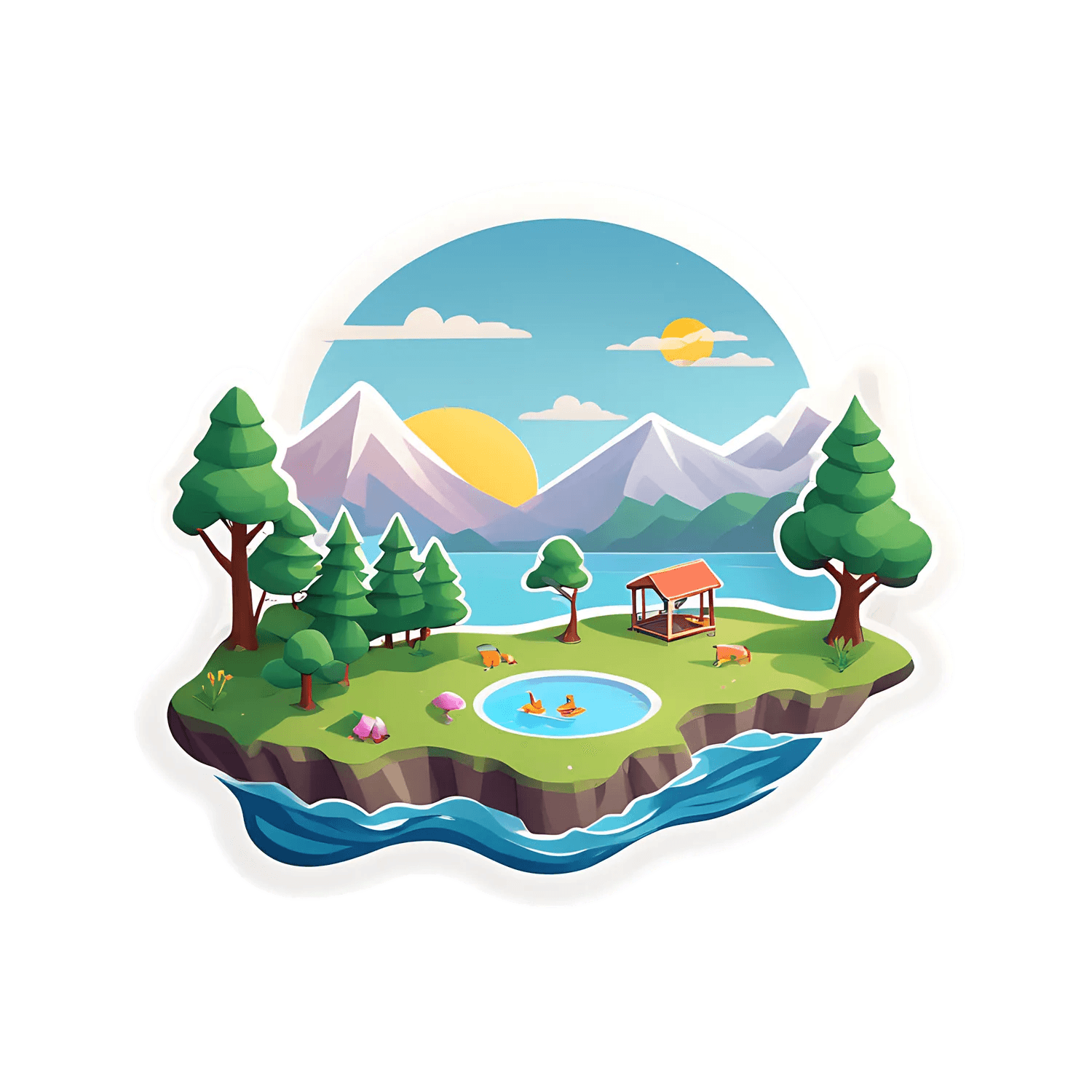 Scenic Nature View - Sticker – Heat Press Transfer