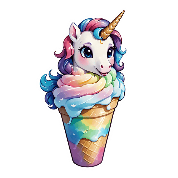 Unicorn Ice Cream - Sticker – Heat Press Transfer