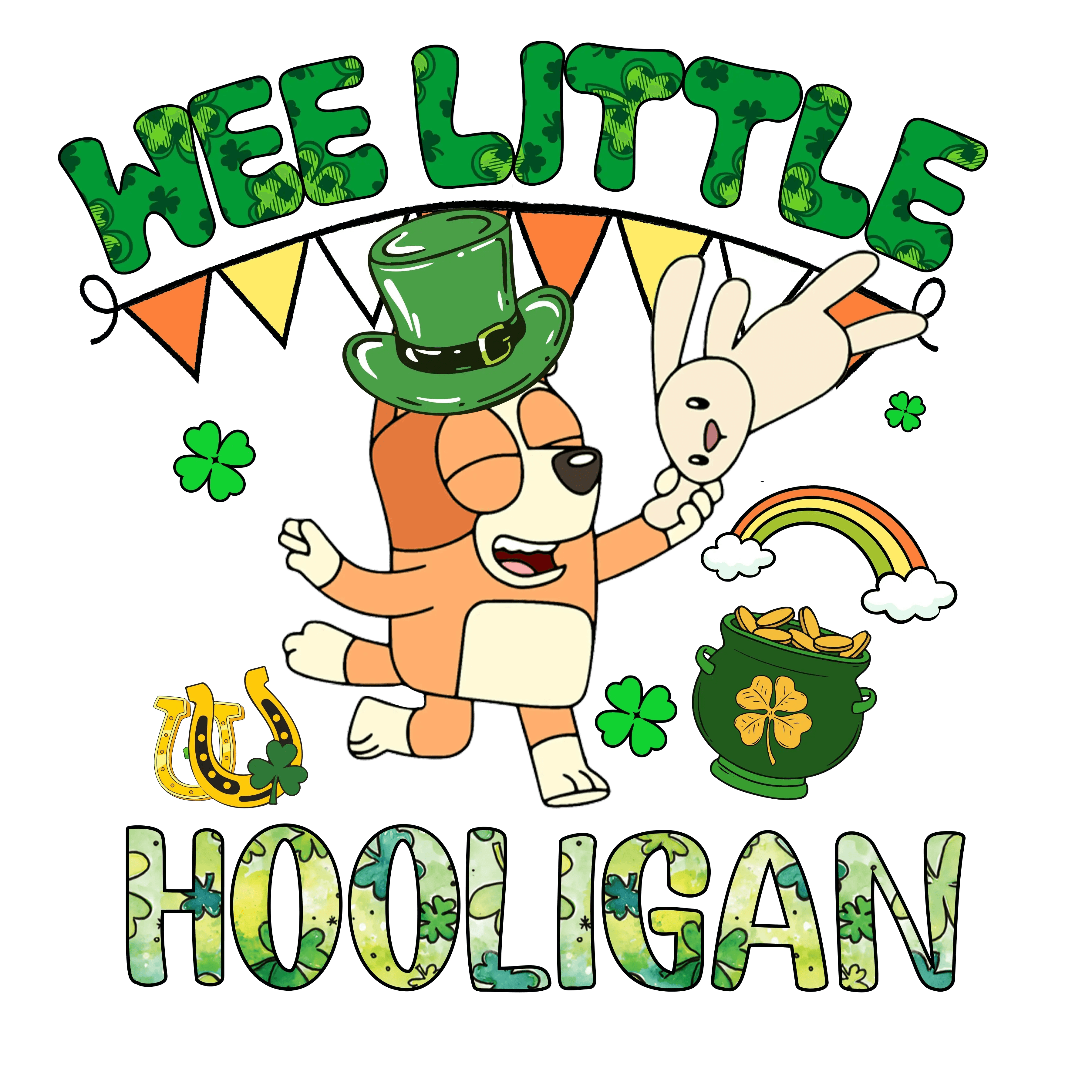 Wee Little Hooligan Bluey - DTF Ready To Press – Heat Press Transfer